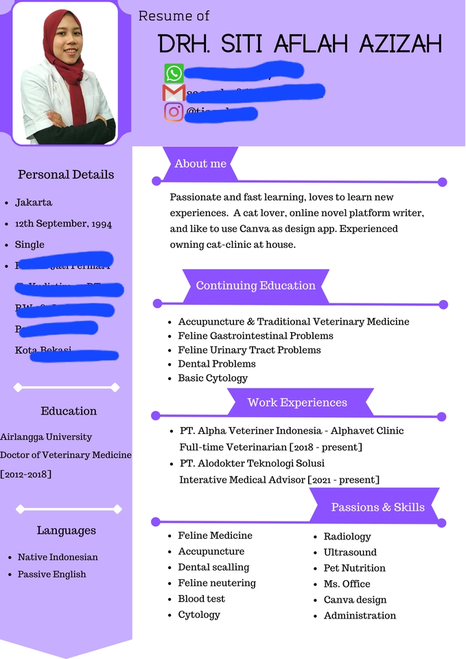 Canva Pro Design CV/Portofolio