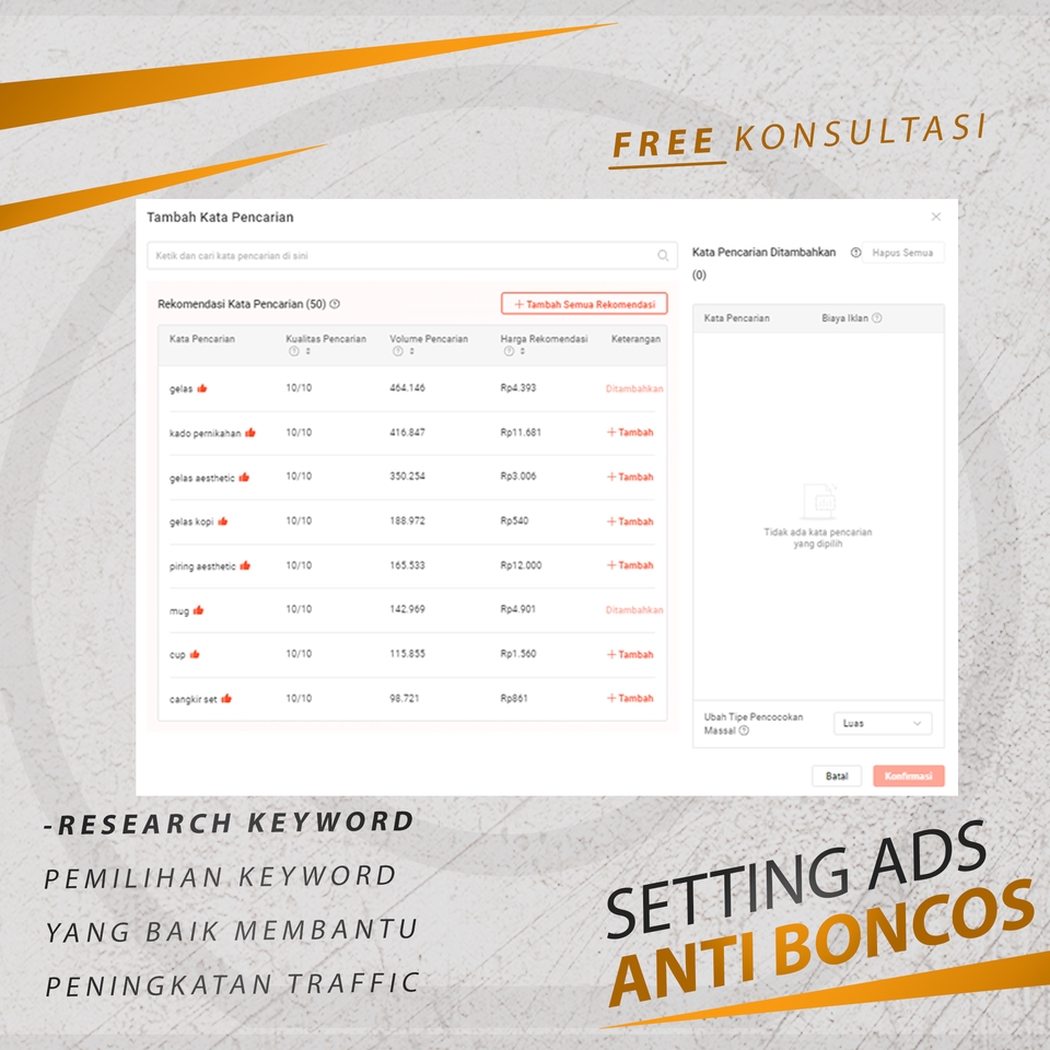 SET UP ADS DAN PLANNING + RESEARCH KEYWORD
