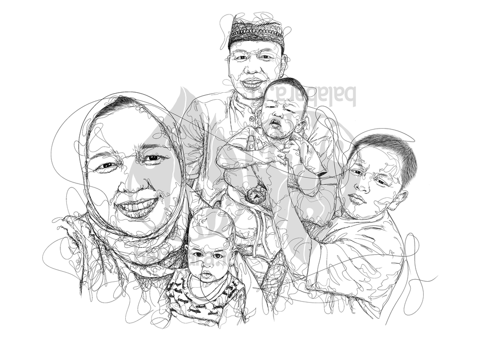 (SEHARI JADI) ILUSTRASI GAMBAR SCRIBBLE KEREN, UNIK.