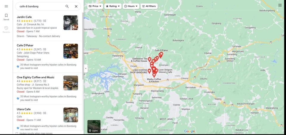 Jasa Data Scrape Google Maps