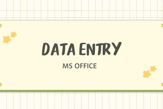 DATA ENTRY (INPUT DATA) MS OFFICE
