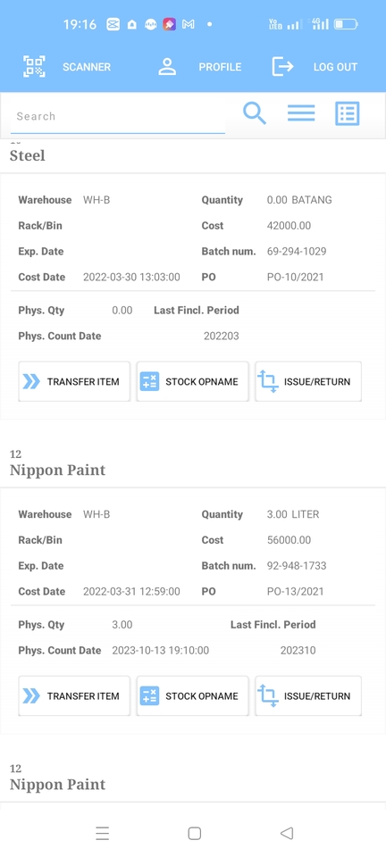 Warehouse Management System (Android & Web)