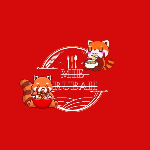 Desain logo produk dengan gaya simple dan modern