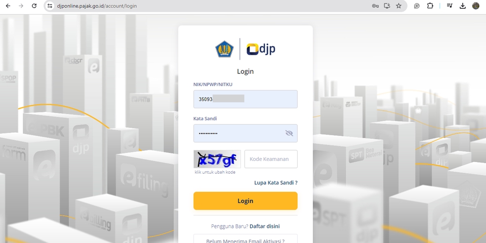 Jasa pengisian data SPT tahunan/ pemintaan kode EFIN