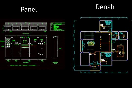 AutoCAD Drawing 2D DWG Denah dan Panel (Gambar Kerja Instalasi Listrik ...
