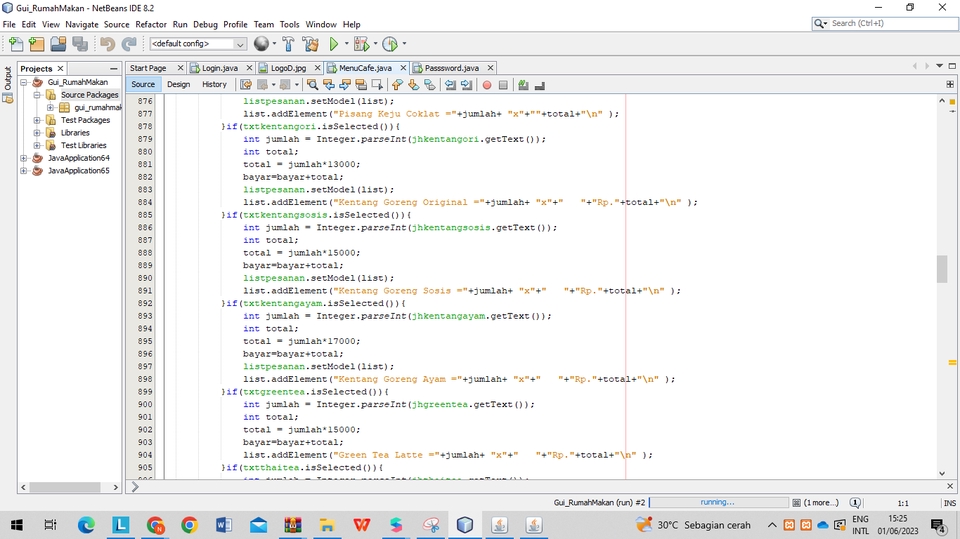 Netbeans graphical user interface (GUI) (Projek Kuliah)