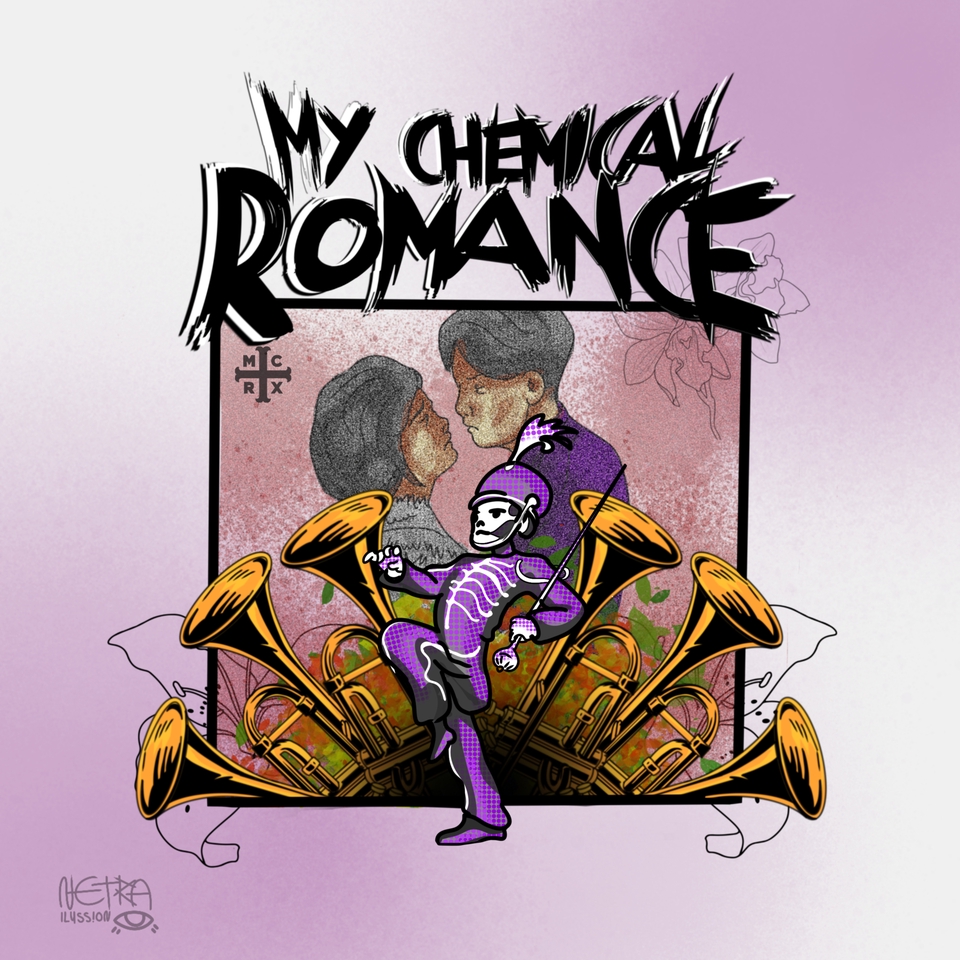 Ilustrasi cover album dengan style street art