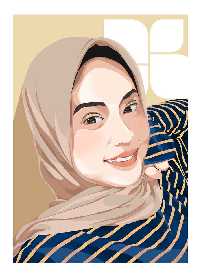 Vector Portrait mirip foto asli