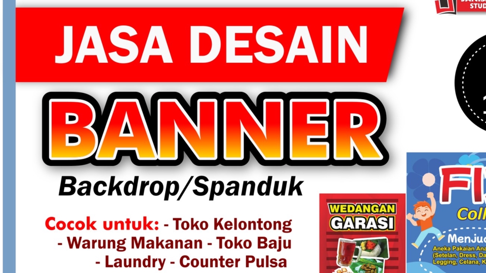 Desain Banner/Spanduk/Backdrop untuk Usaha Harga Murah