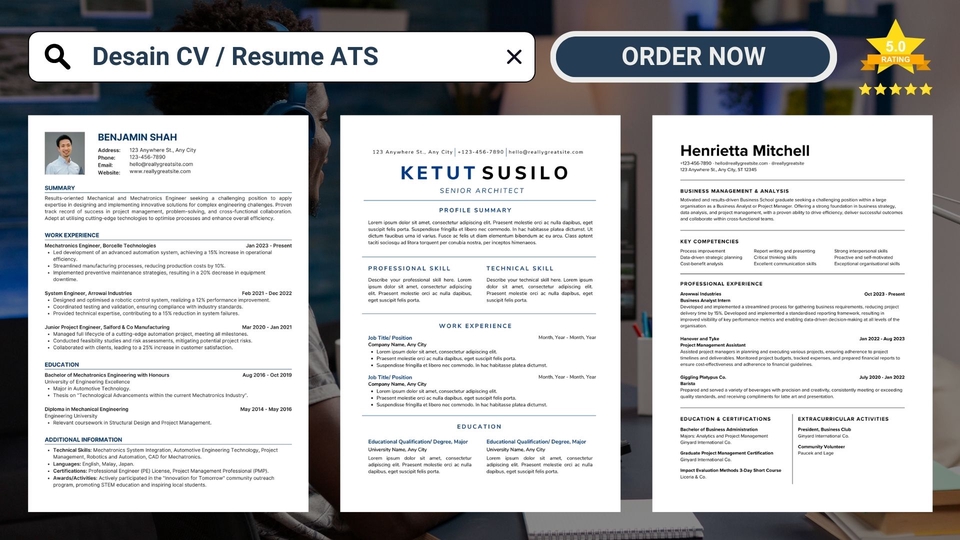 JASA DESAIN CV / RESUME ATS & CREATIVE MURAH DENGAN PENGERJAAN CEPAT