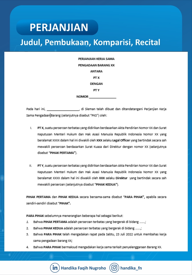 Contract drafting, OSS, Perizinan, Legal Review, Konsul Perdata, Pidana ...