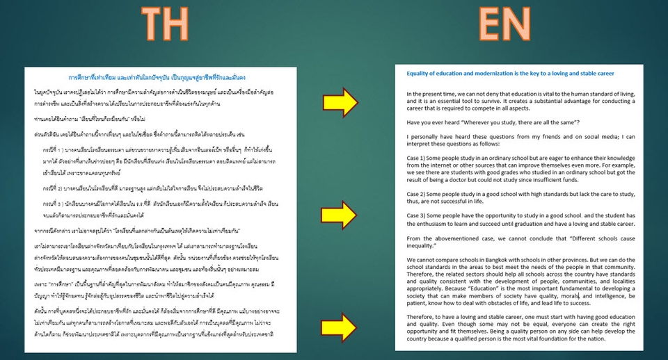 งานแปลภาษา TH-EN และ EN-TH