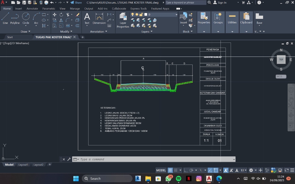 2D AUTOCAD DESIGN (DENAH RUMAH)