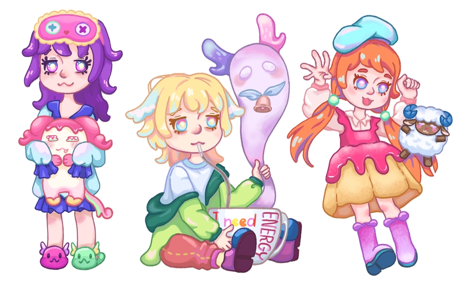 Chibi character& Element design