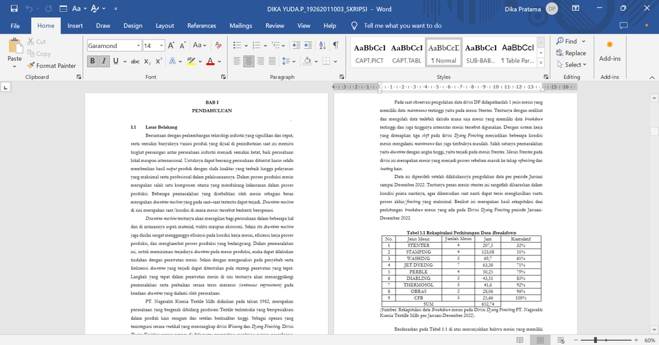 Merapihkan sub bab skripsi & jurnal makalah, Jadi 3 hari.