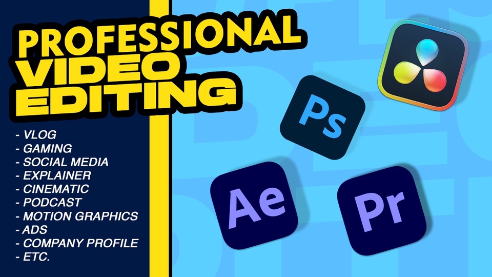 VIDEO EDITING PROFESSIONAL CEPAT, BERKUALITAS!! 1 HARI JADI!!