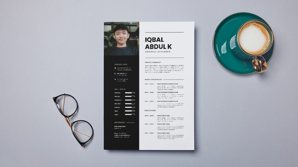 Design CV / Resume Professional Modern (1 Hari Jadi)