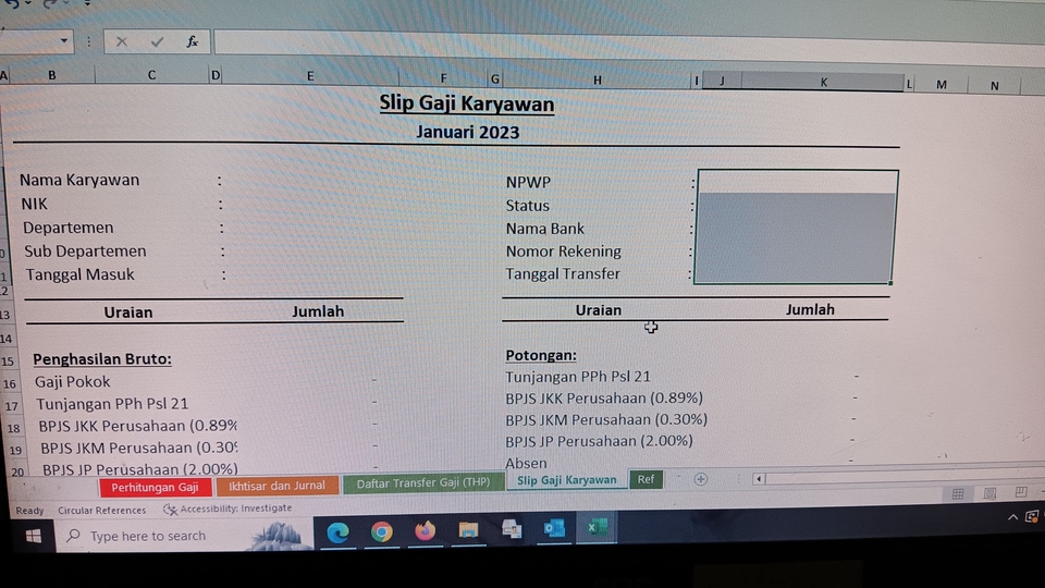 Perhitungan Payroll,BPJS Ketenagakerjaan,BPJS Kesehatan dan PPh 21