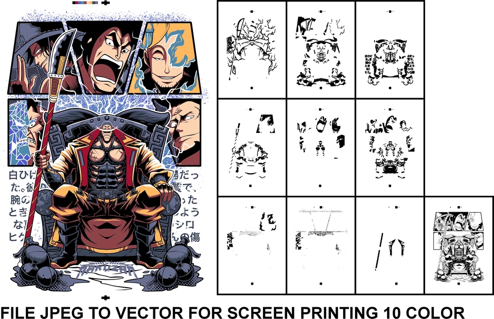 Tracing gambar jpeg menjadi vector, pecah warna vector untuk film sablon