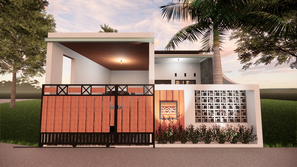 Jasa Desain Gambar Rumah 3D SketchUp dan Include Render Tampak Perspektif