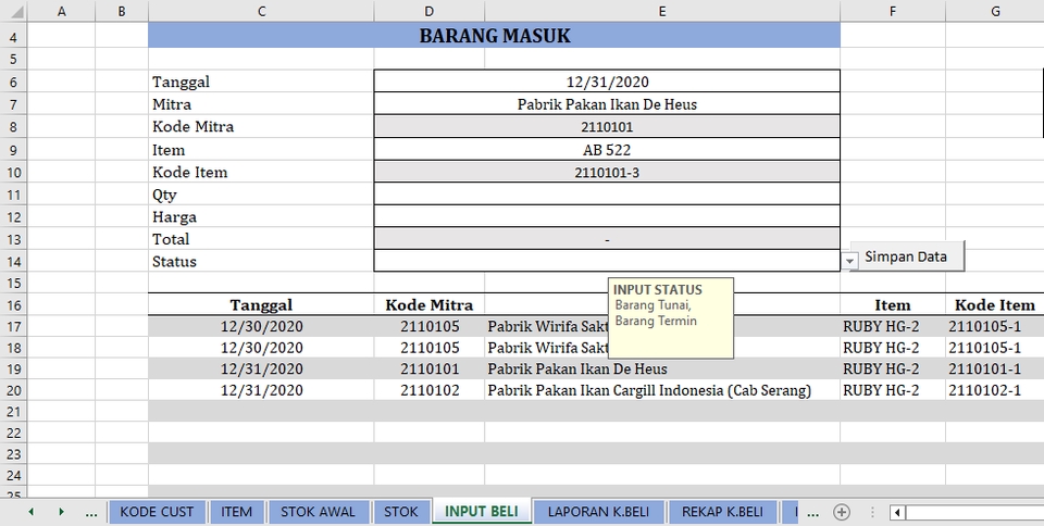 Jasa Pengerjaan Excel dan Spreadsheet