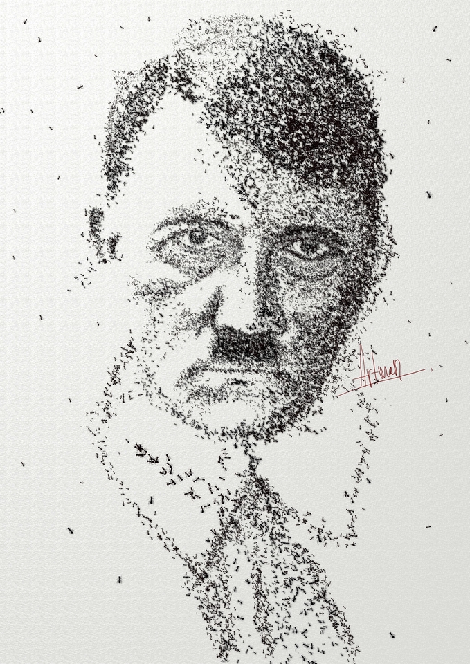 Lukisan potrait digital Canvas / Manual di kertas