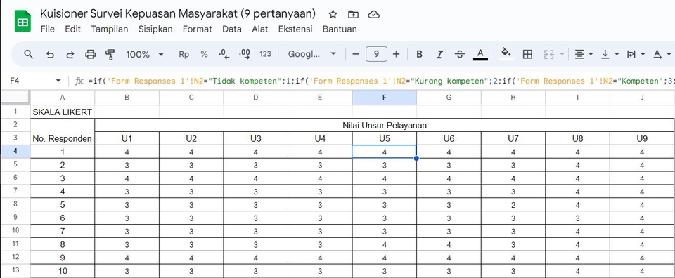 Google Form dan Pengolahan spreadsheet