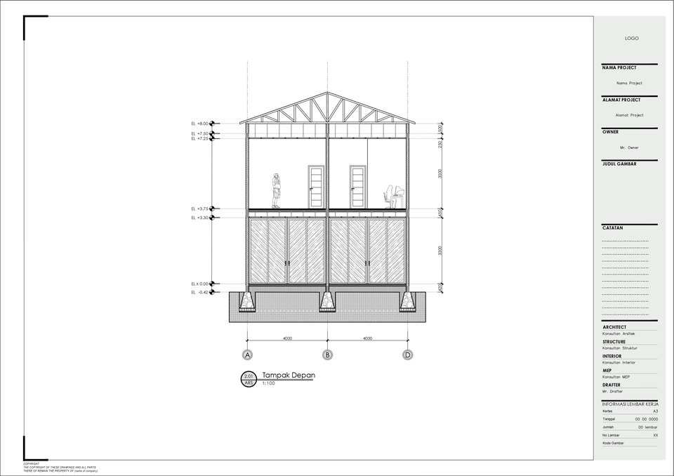 Jasa desain denah rumah autocad
