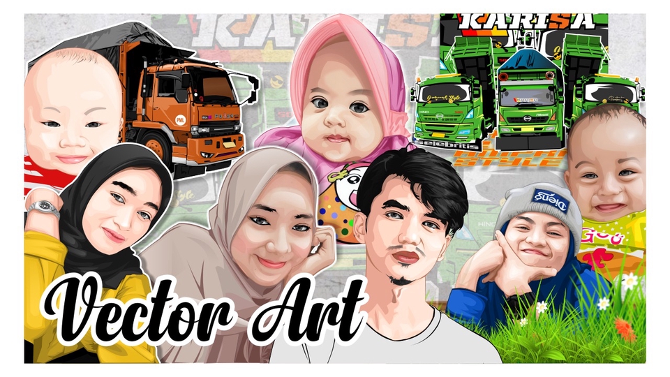 JASA DESAIN VECTOR ART WAJAH & OBJEK LAINNYA