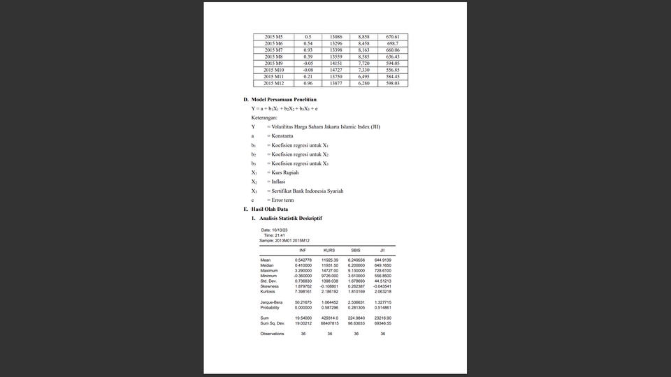 Jasa olah data statistik dasar, tools Eviews 12