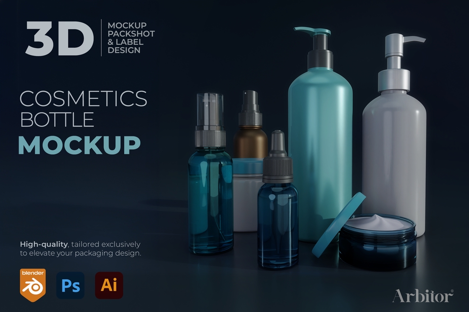 3D Mockup Packshot & Label Design