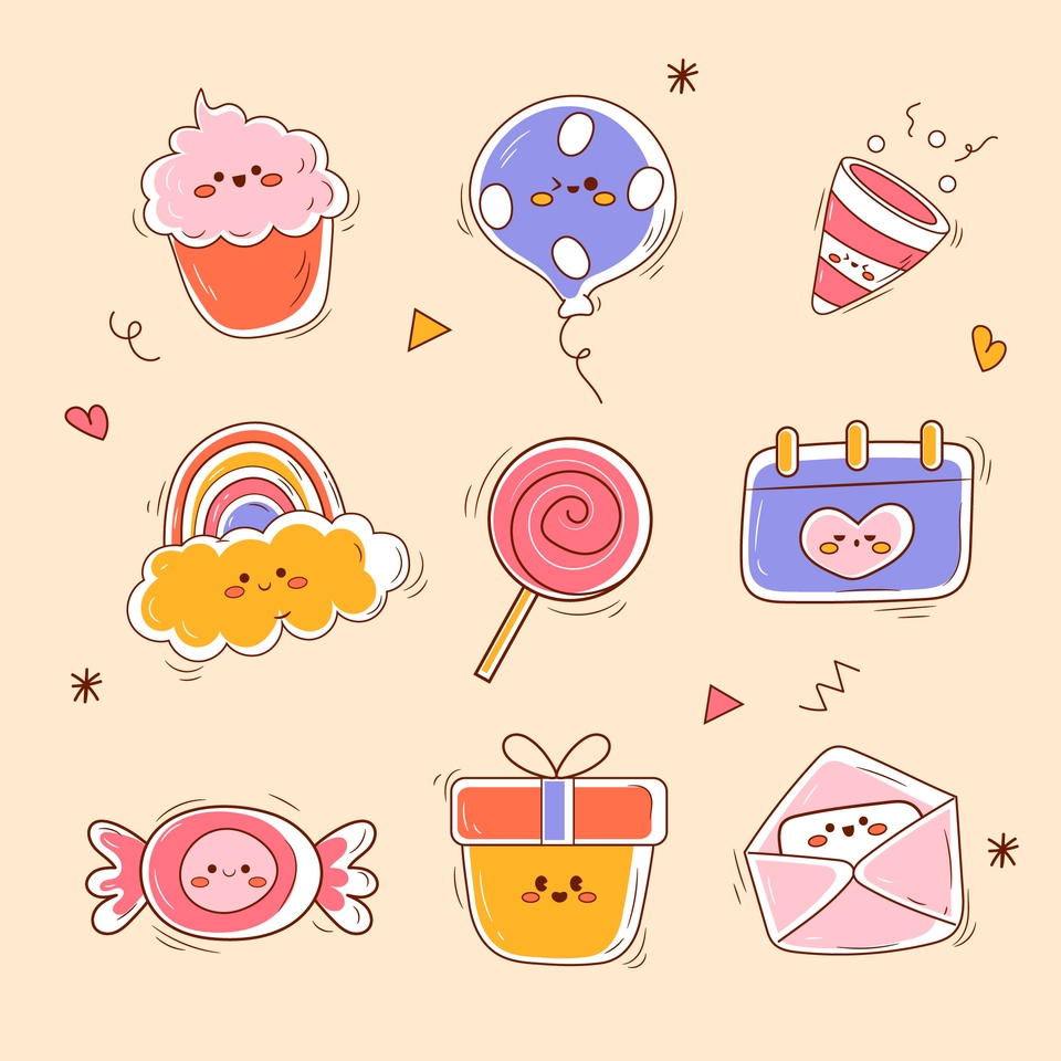 Sticker Line Unik – Gaya Doodle Simpel & Keren!