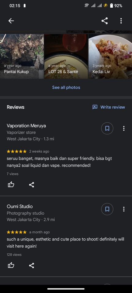 Review google maps, shopee, lazada, tokopedia, dll