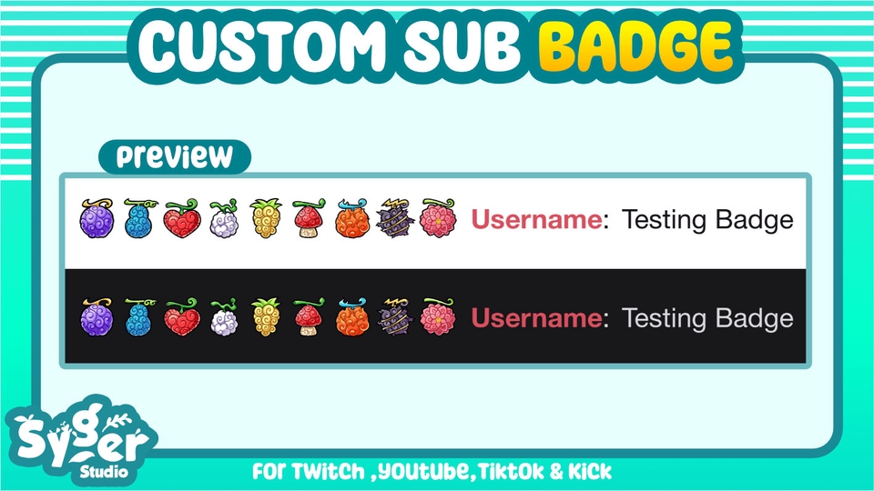Custom Sub badge untuk Youtube dan Twitch streamer