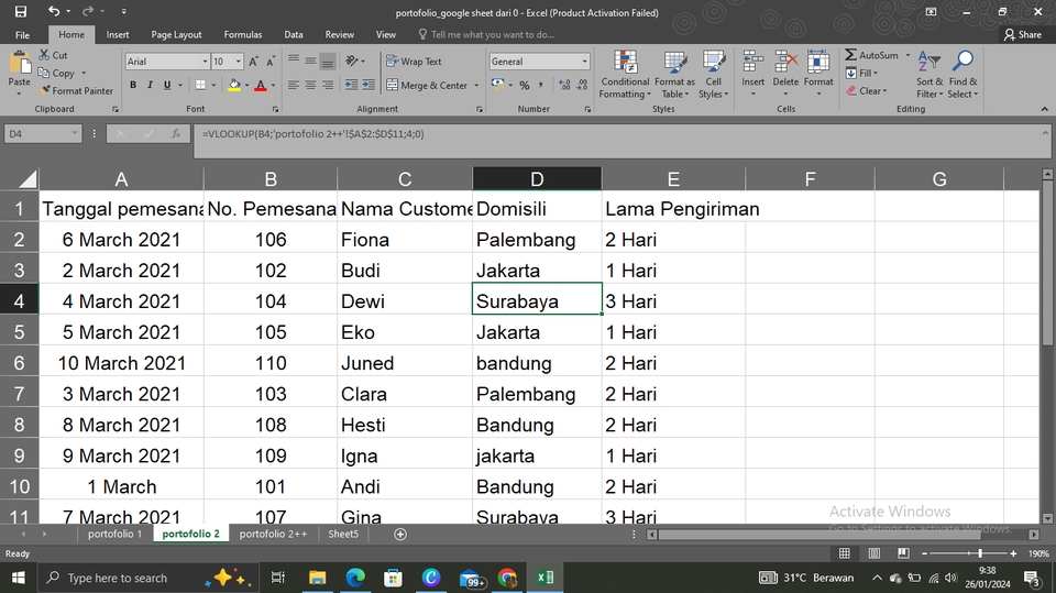 Entri Data ke microsoft excel, spreadsheet, dan convert data ke google docs