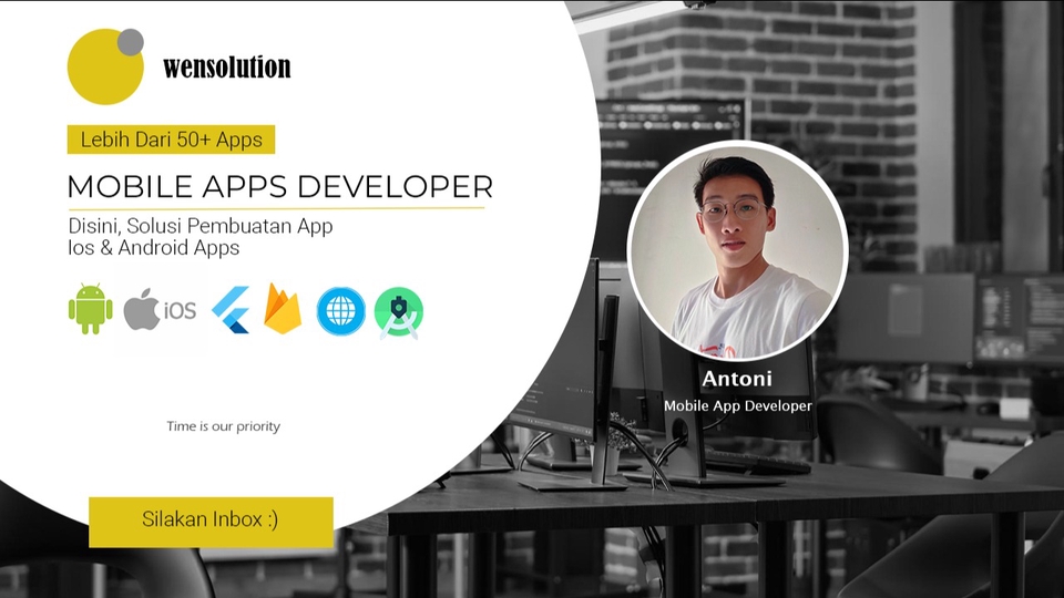 Pembuatan Custom Mobile Apps Android & Ios (Flutter, Android Studio) Fullstack