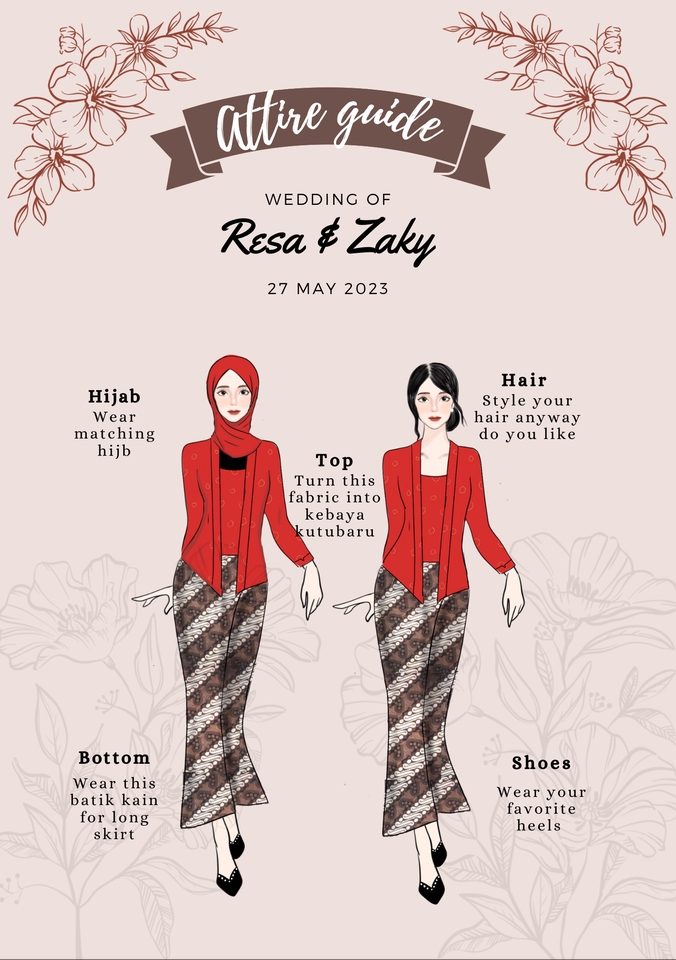 Design untuk guide attire wedding