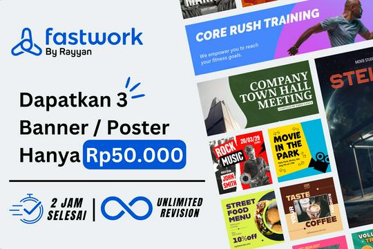 Desain Banner Atau Poster Kekinian Dengan Kualitas Premium