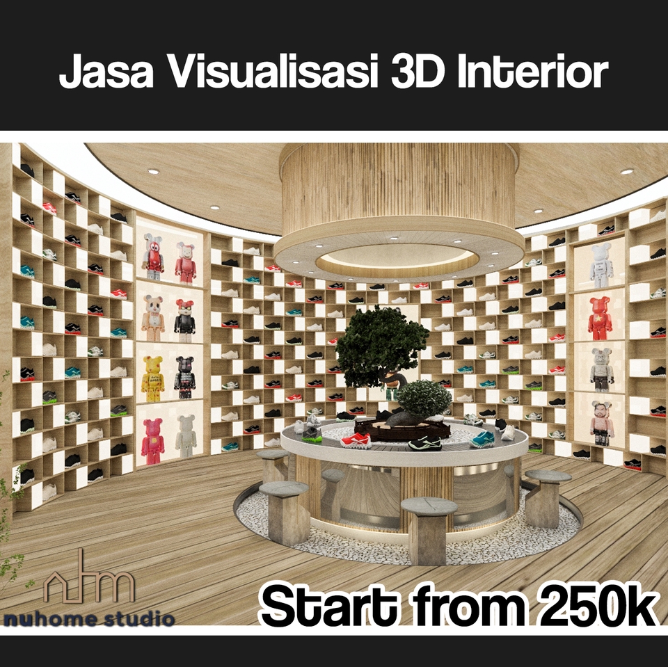 Visualisasi 3D Interior Ruangan dan Facade Bangunan