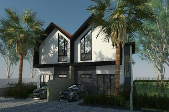 3D Eksterior Rumah Sederhana dan Render