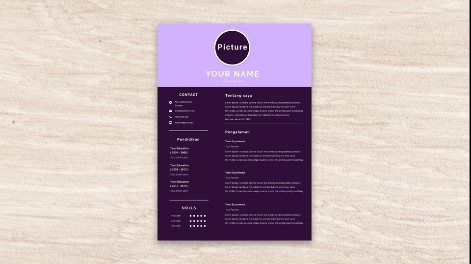 Desain CV Simpel Unik dan Elegan