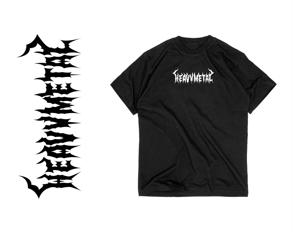 Desain baju typography metal