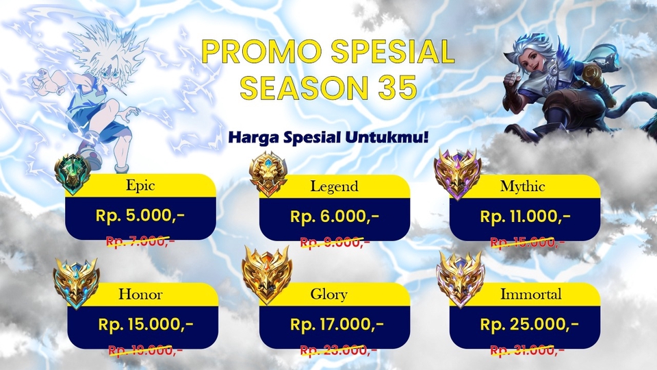 JOKI MOBILE LEGENDS MULAI DARI RP.1.000
