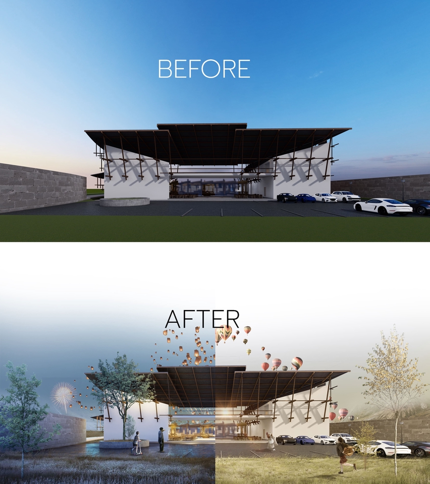 3D Perspective Render Interior/Exterior + retouch