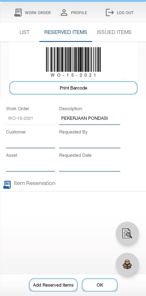 Android Application : Warehouse Management System