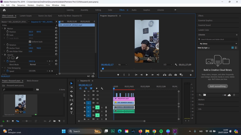 Editing video cover music dan vlog dengan jernih dan estetik