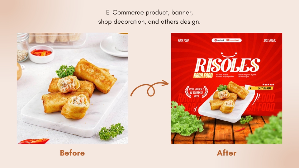 Desain banner Shopee, foto produk e-commerce, desain dekorasi online ...