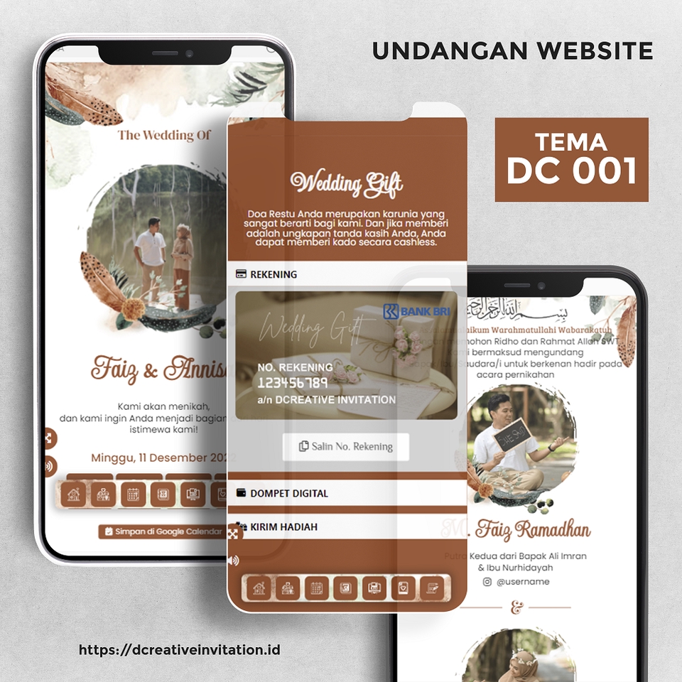 Undangan Digital versi Website dengan Desain Premium