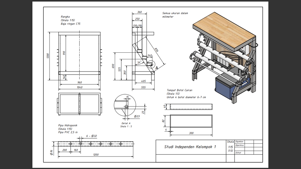 Jasa Drawing part/assembly 2D/3D CAD