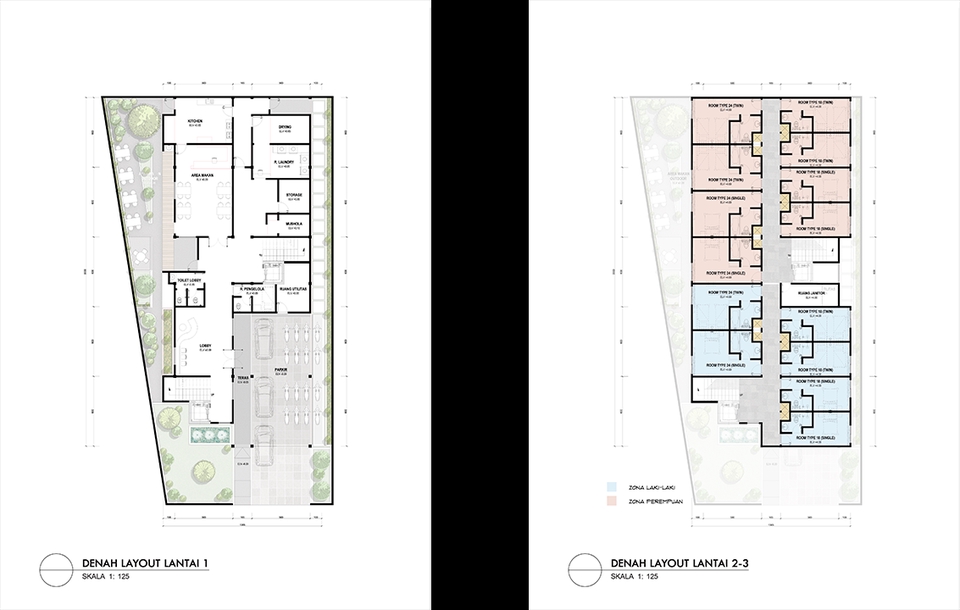 Desain Arsitektural + Denah + Rendering Interior-Eksterior
